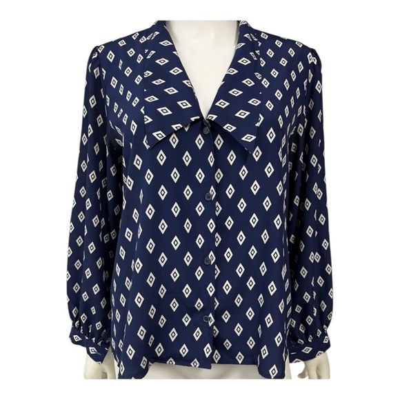 Halston Heritage | Tops | Vtg Halston Iii Navy White Sailor Collar ...